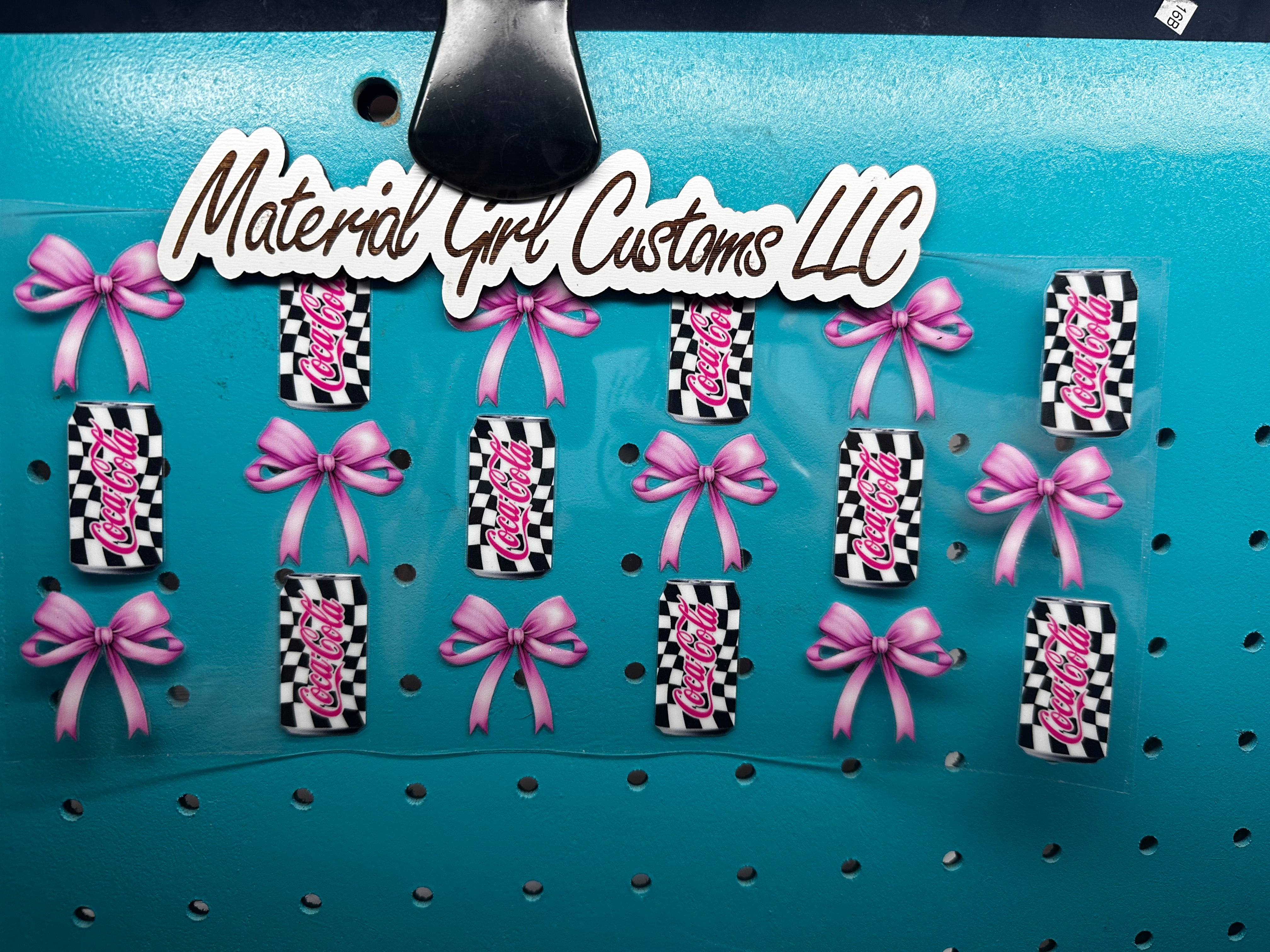 Checker cola w/ bows – Material Girl Customs